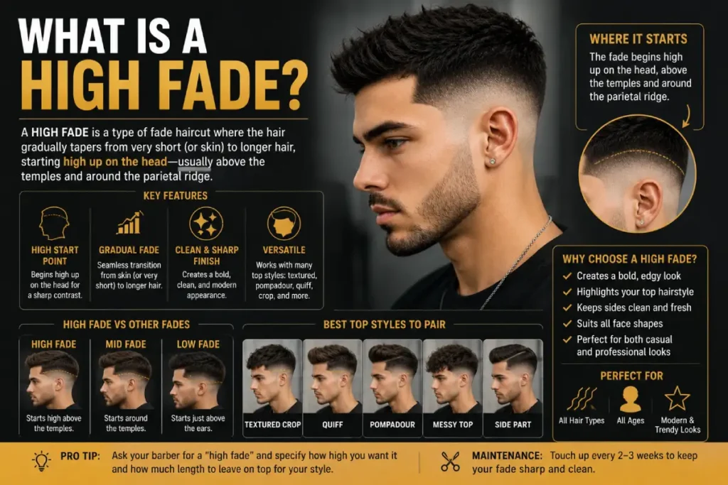 23 Trendy High Fade Haircuts For Men 2026